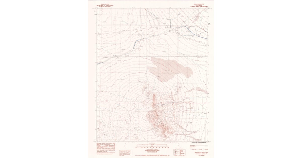 1983 Map of Arica Mountains, Riverside County, CA — High-Res | Pastmaps