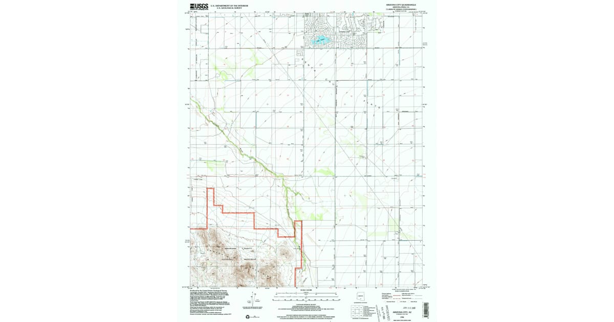 1996 Map of Arizona City, AZ — High-Res | Pastmaps