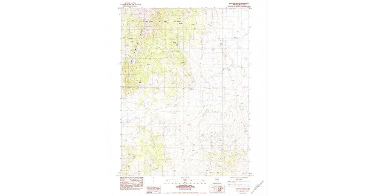1984 Map of Arizona Spring, Elko County, NV — High-Res | Pastmaps