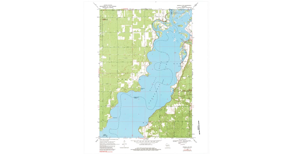 1969 Map of Arkdale NW, Juneau County, WI — High-Res, 1984 Print | Pastmaps