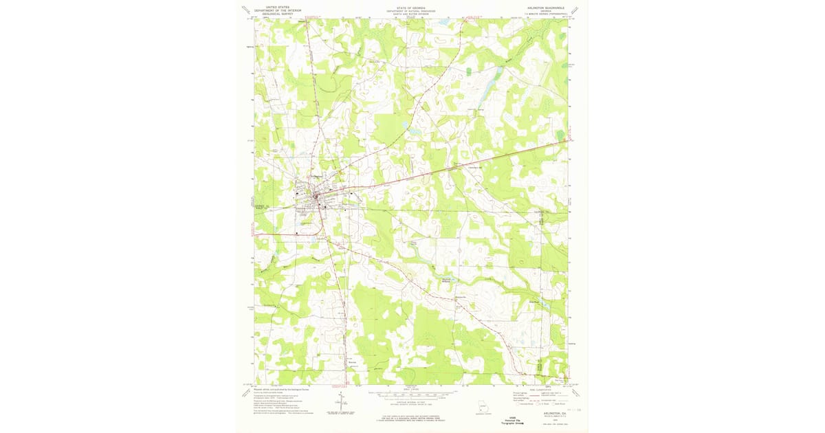 1974 Map of Arlington, GA — High-Res | Pastmaps