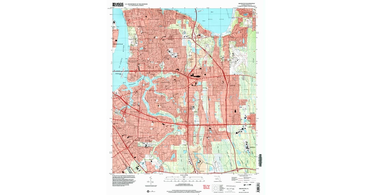 1994 Map of Arlington, Duval County, FL — High-Res | Pastmaps