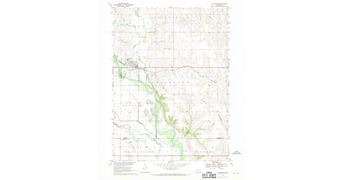 1968 Map of Arlington, NE — High-Res | Pastmaps