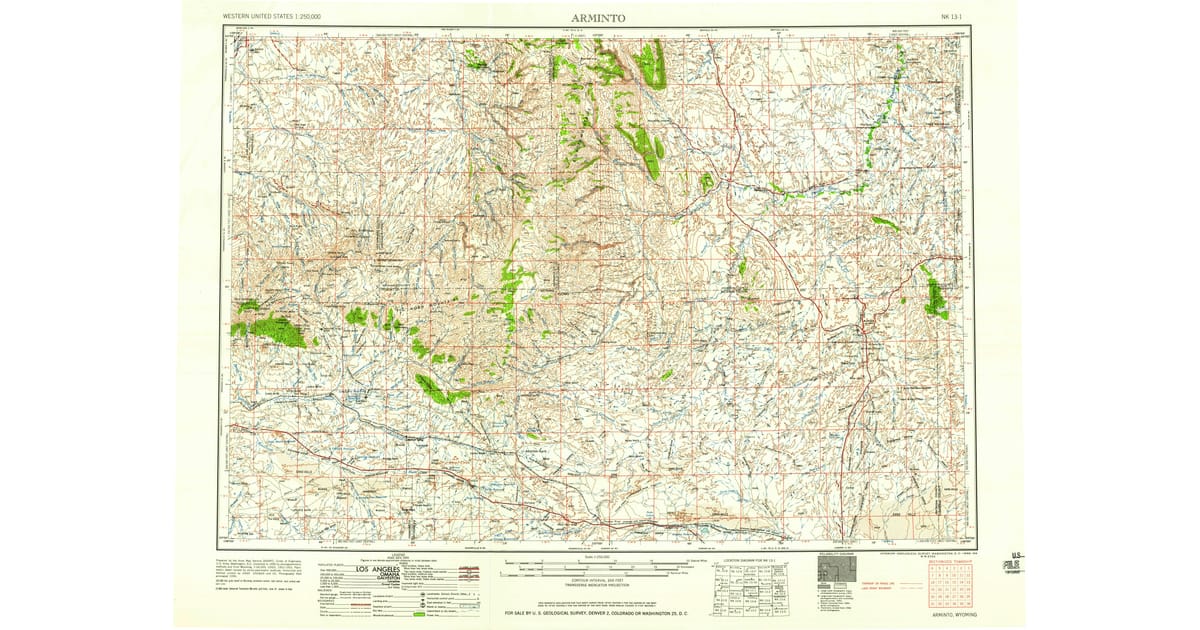 1958 Map of Arminto, Natrona County, WY — High-Res | Pastmaps