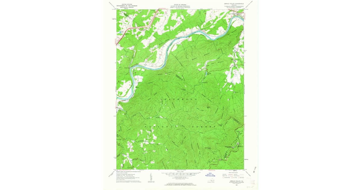 1961 Map of Arnold Valley, Botetourt County, VA — High-Res | Pastmaps