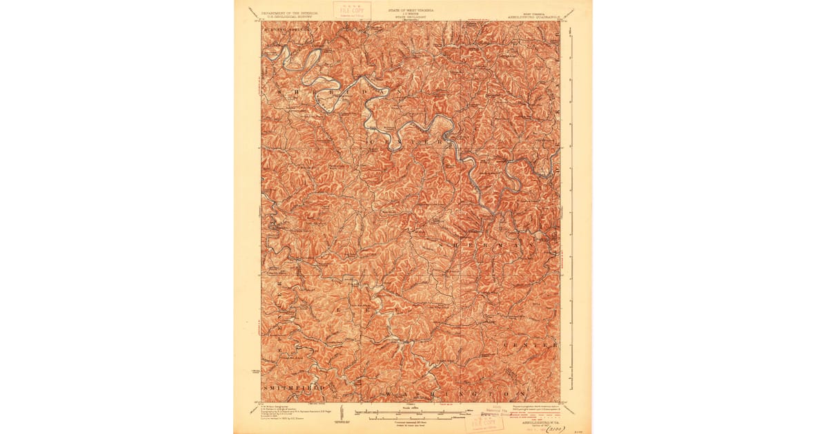 1927 Map of Arnoldsburg, Calhoun County, WV — High-Res | Pastmaps