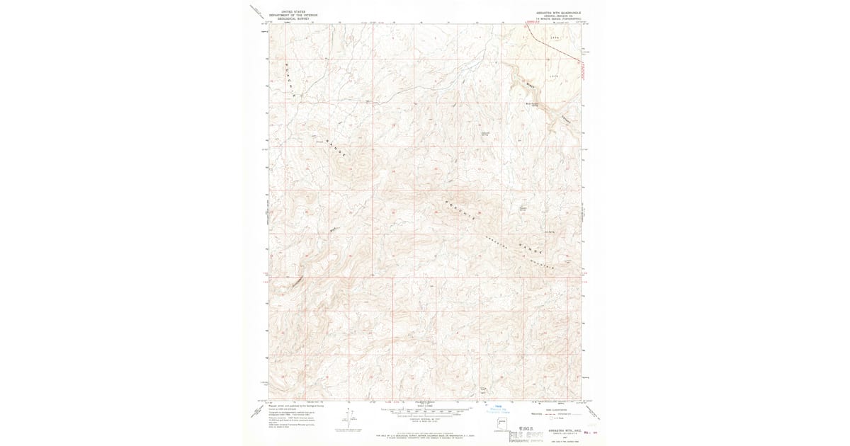 1967 Map of Arrastra Mtn, Mohave County, AZ — High-Res | Pastmaps