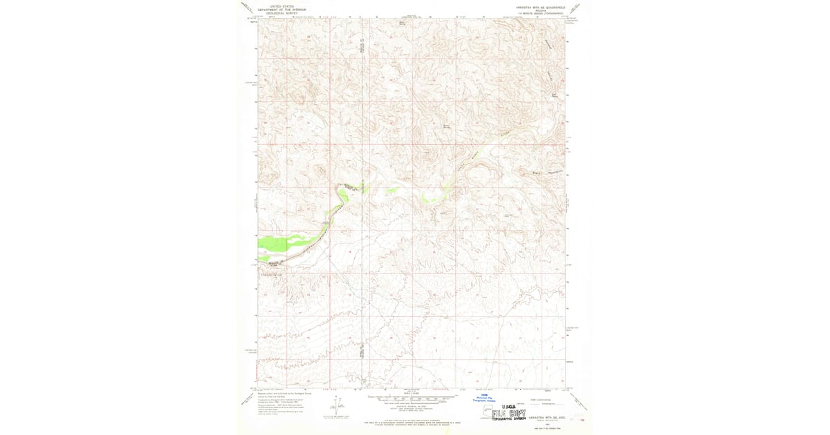 1967 Map of Arrastra Mtn SE, Yavapai County, AZ — High-Res | Pastmaps