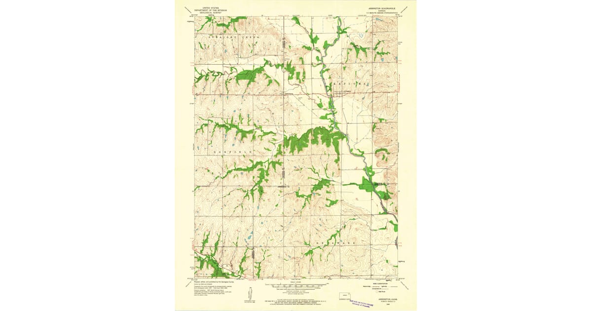 1960 Map of Arrington, Jackson County, KS — High-Res | Pastmaps