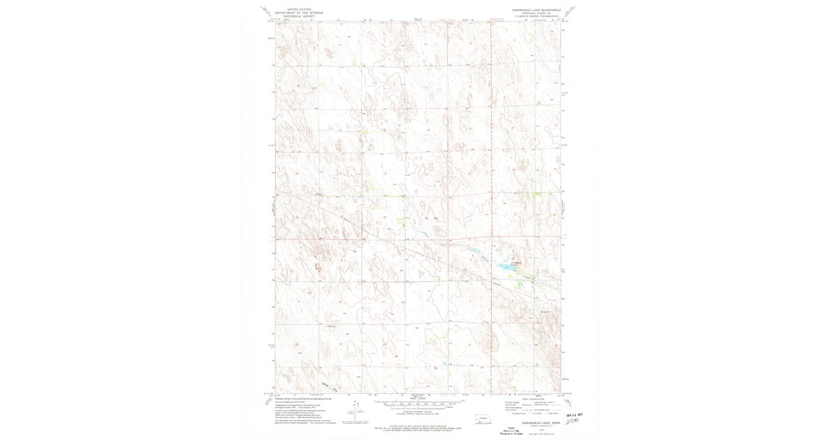 1973 Map of Arrowhead Lake, Dundy County, NE — High-Res | Pastmaps