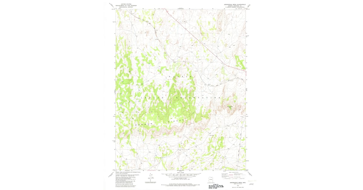 1982 Map of Arrowhead Mesa, Coconino County, AZ — High-Res | Pastmaps