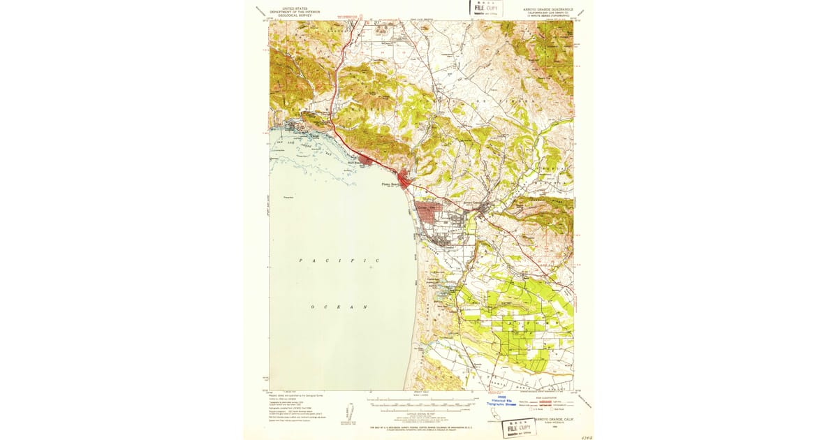 1950s Maps of San Luis Obispo, CA | Pastmaps