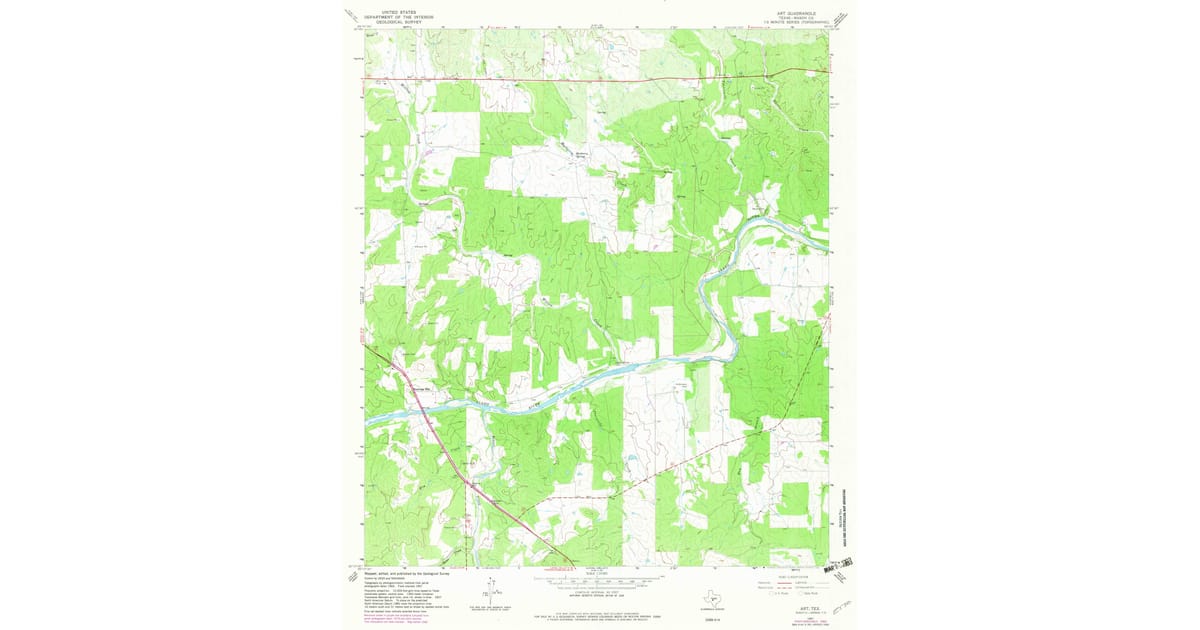 1967 Map of Art, Mason County, TX — High-Res, 1982 Print | Pastmaps
