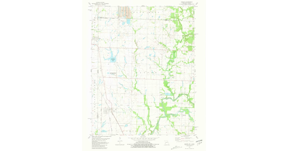 1981 Map of Asbury, MO — High-Res | Pastmaps