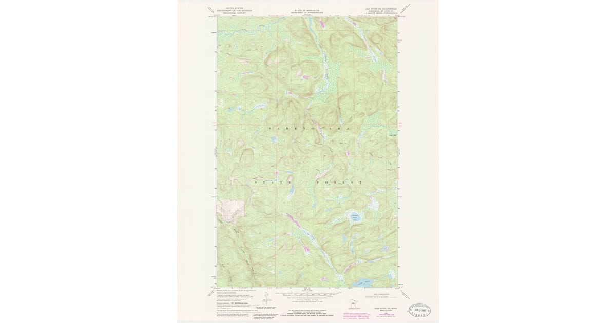 1968 Map of Ash River SE, St. Louis County, MN — High-Res, 1987 Print ...