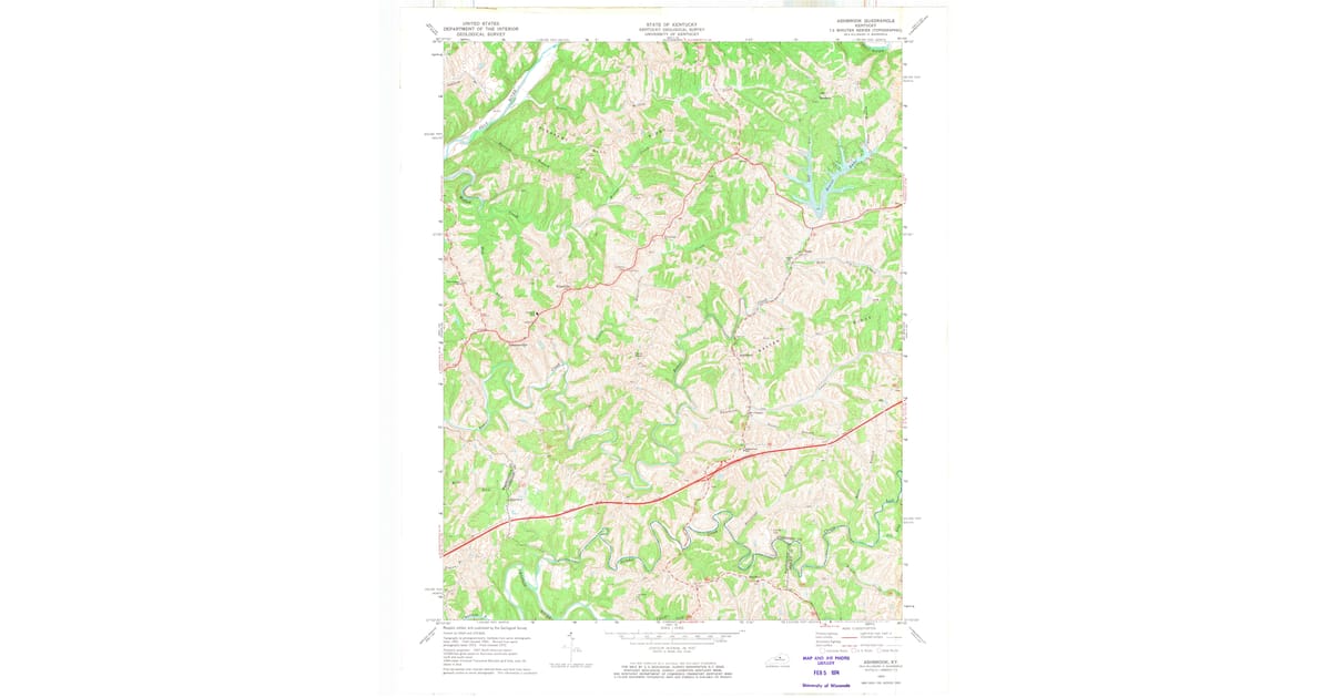 1972 Map of Ashbrook, Anderson County, KY — High-Res | Pastmaps