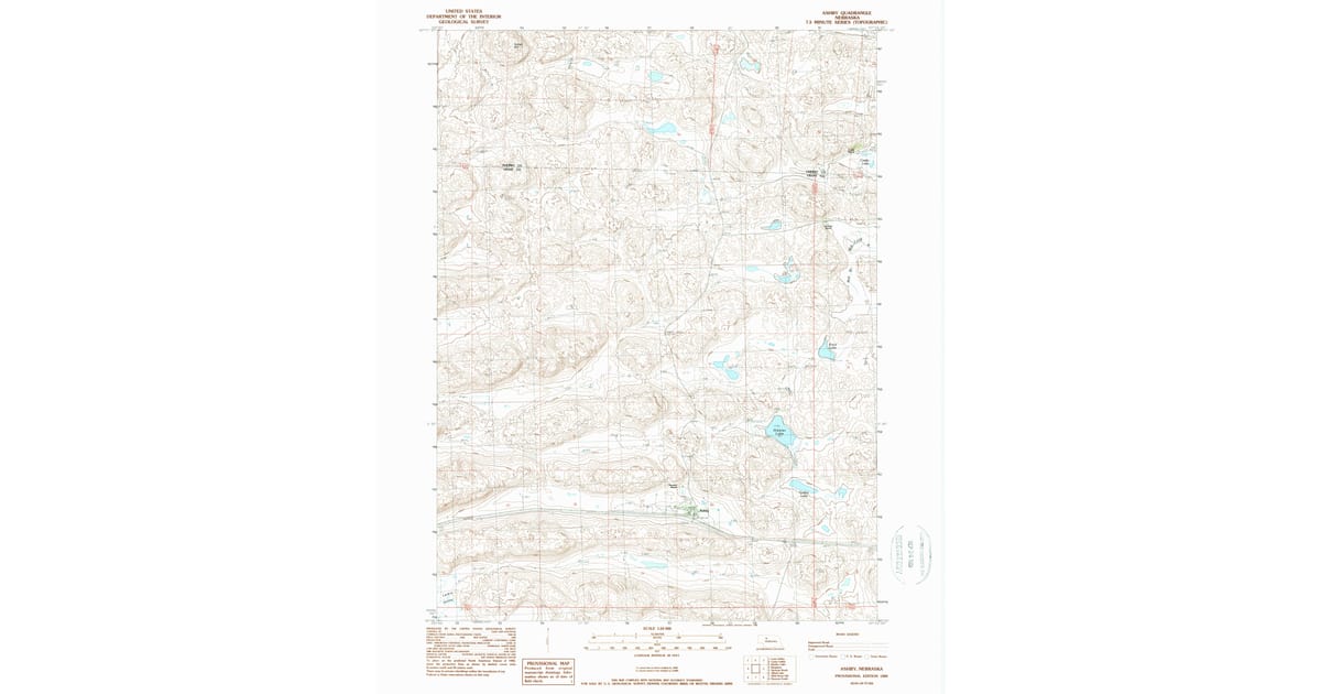 1989 Map of Ashby, Grant County, NE — High-Res | Pastmaps
