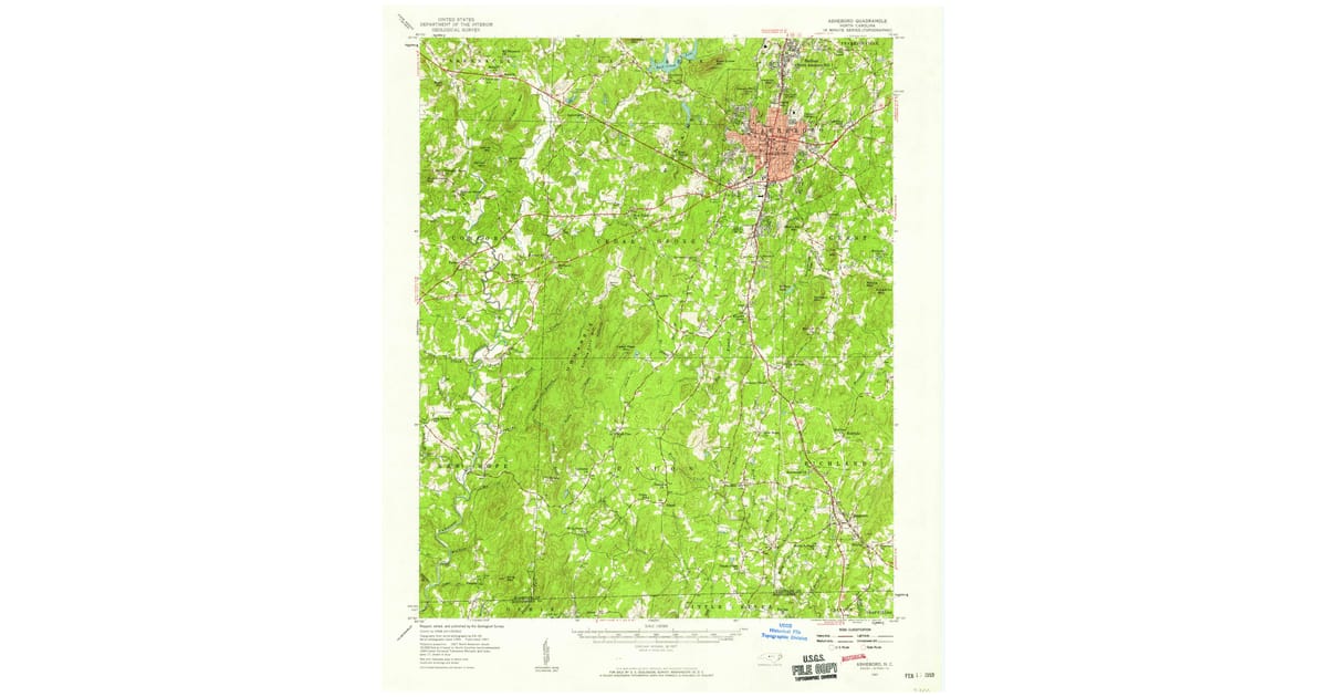1957 Map of Asheboro, NC — High-Res | Pastmaps
