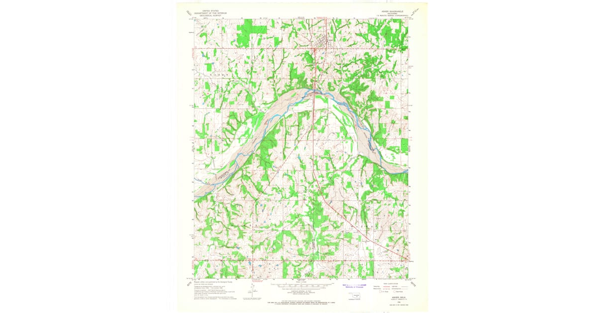 1966 Map of Asher, OK — High-Res | Pastmaps
