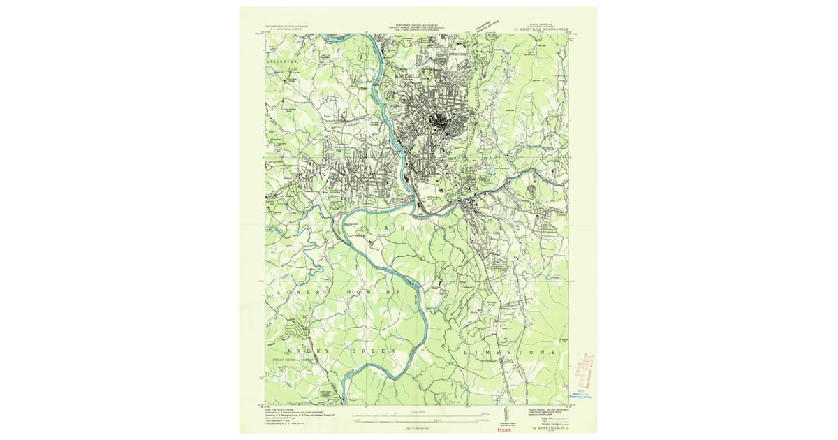 1936 Map of Asheville, NC — High-Res | Pastmaps