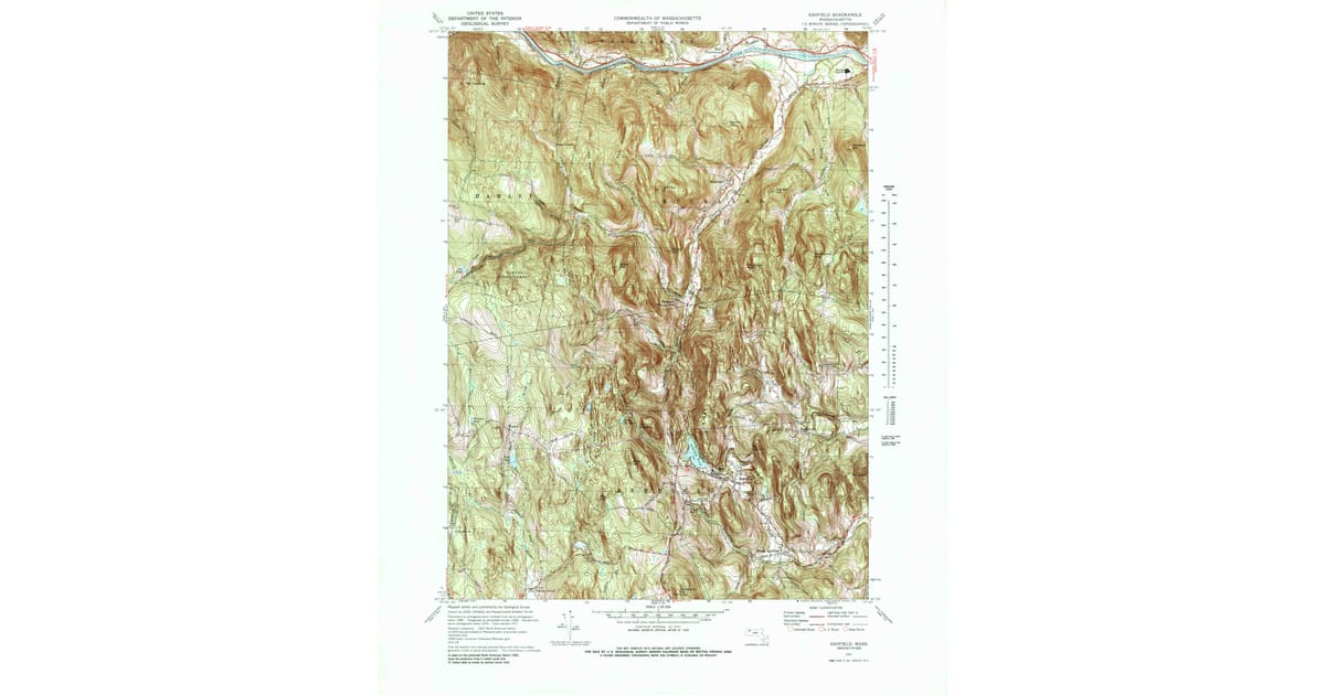 1971 Map of Ashfield, Franklin County, MA — High-Res, 1987 Print | Pastmaps