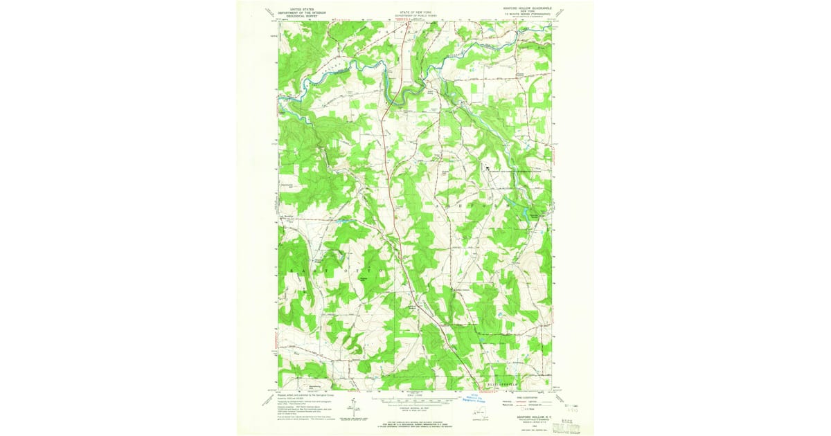 1964 Map of Ashford Hollow, Cattaraugus County, NY — High-Res | Pastmaps