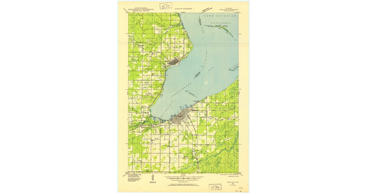 1942 Map of Ashland, WI — High-Res | Pastmaps