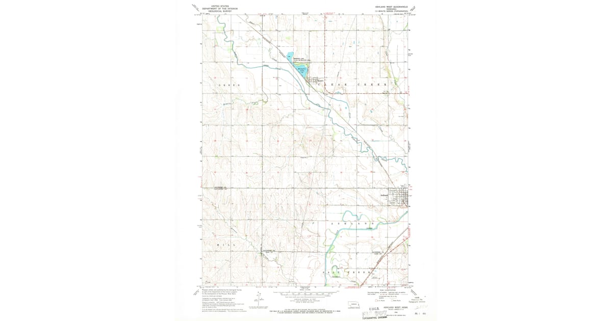 1969 Map of Ashland West, Saunders County, NE — High-Res | Pastmaps