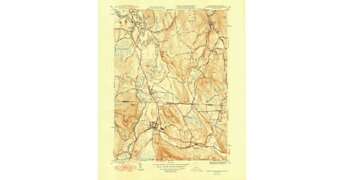1949 Map of Ashley Falls, Berkshire County, MA — High-Res | Pastmaps