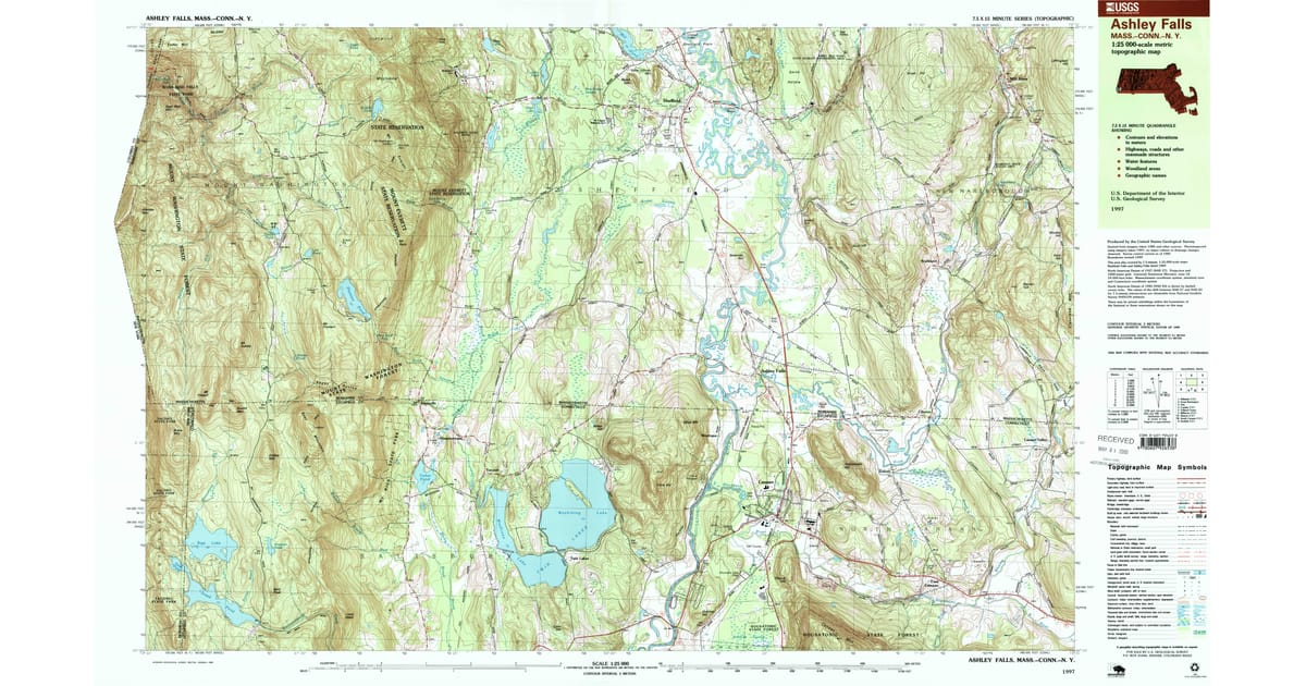 1997 Map of Ashley Falls, Berkshire County, MA — High-Res | Pastmaps