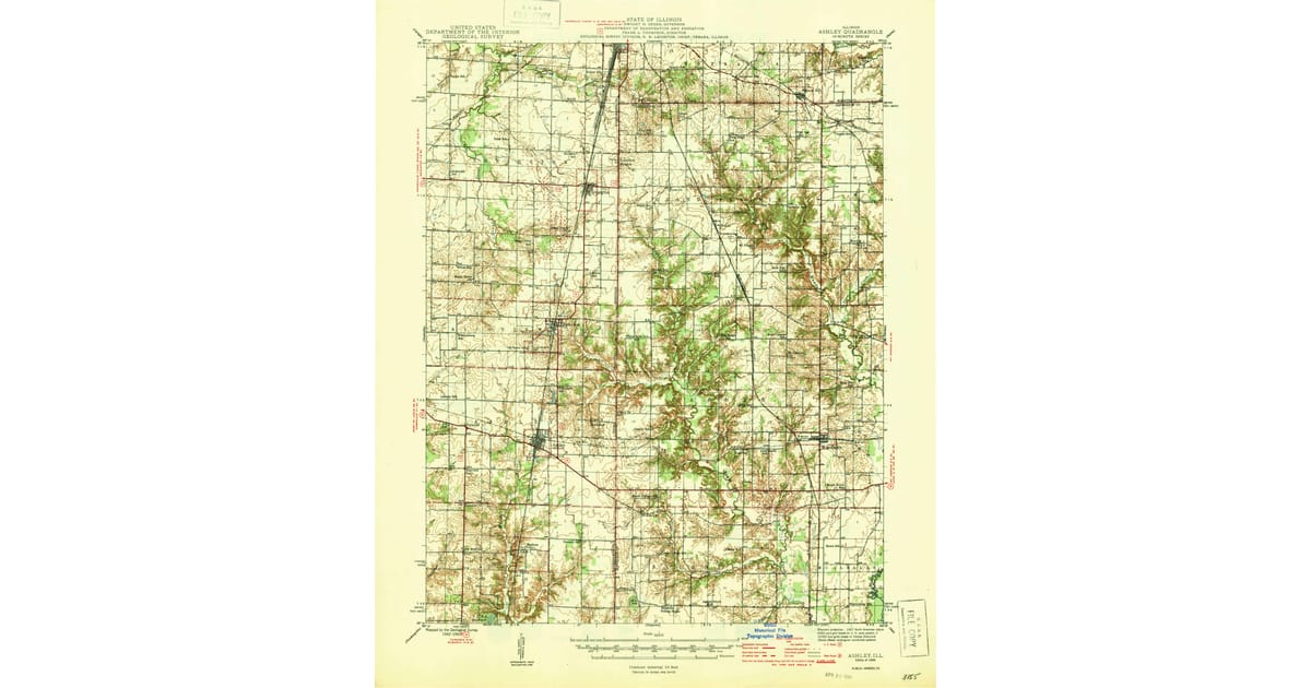1946 Map of Ashley, IL — High-Res | Pastmaps