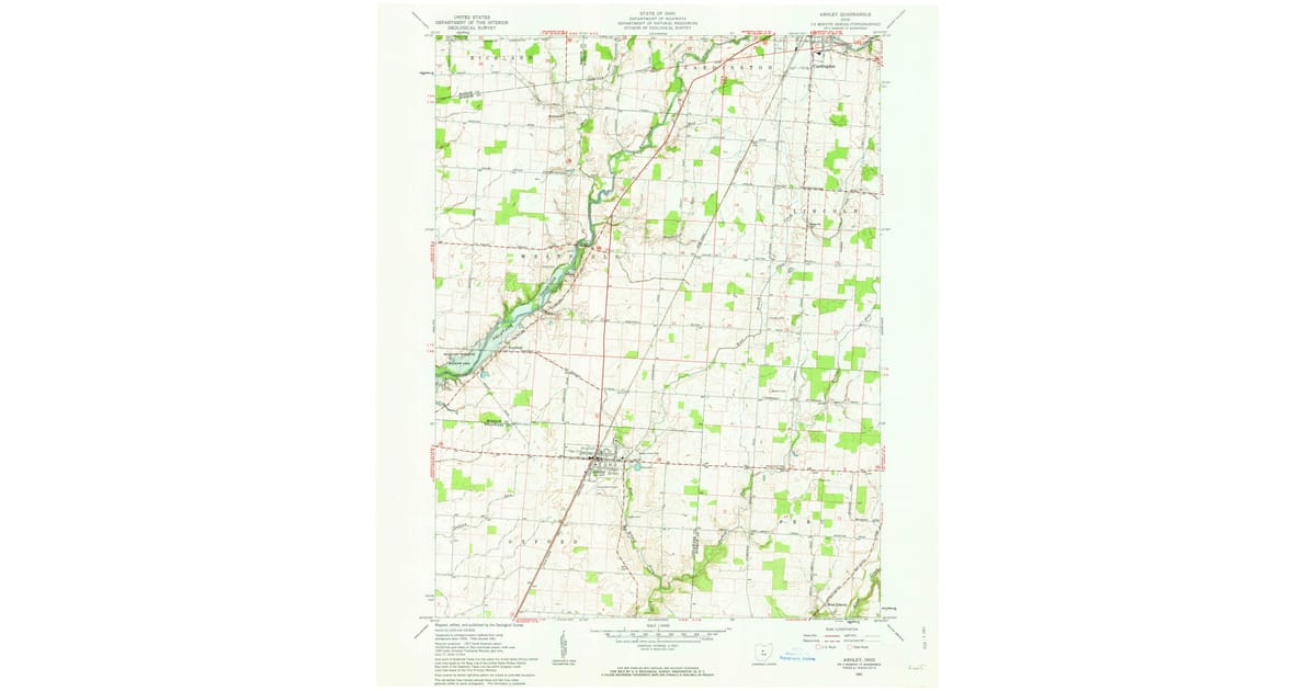 1961 Map of Ashley, OH — High-Res | Pastmaps