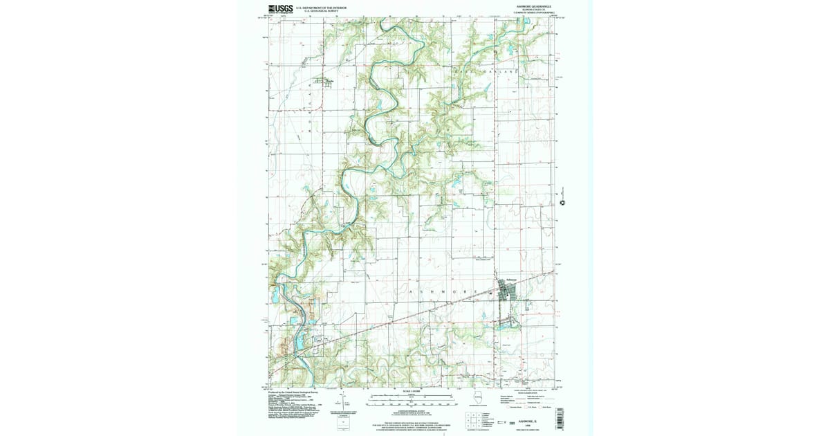 1998 Map of Ashmore, IL — High-Res | Pastmaps