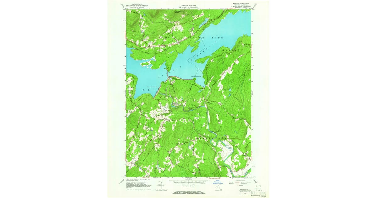 1964 Map of Ashokan, Ulster County, NY — High-Res | Pastmaps