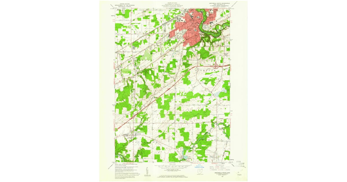 1960 Map of Ashtabula South, Ashtabula County, OH — High-Res | Pastmaps