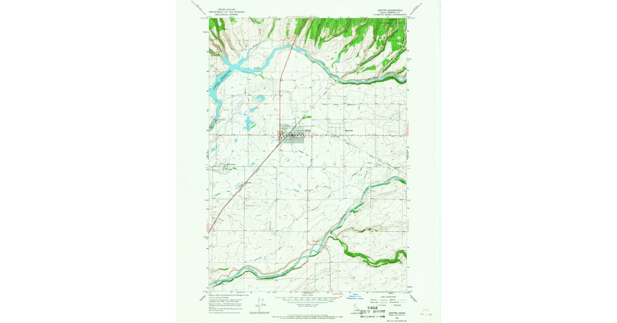 1965 Map of Ashton, ID — High-Res | Pastmaps