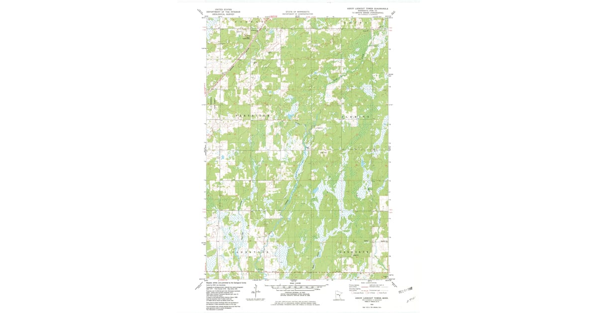 1981 Map of Askov Lookout Tower, Pine County, MN — High-Res | Pastmaps
