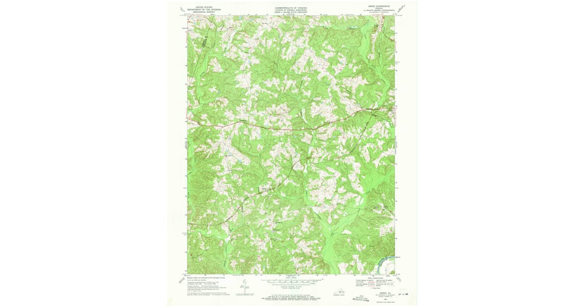 1968 Map of Aspen, Charlotte County, VA — High-Res | Pastmaps