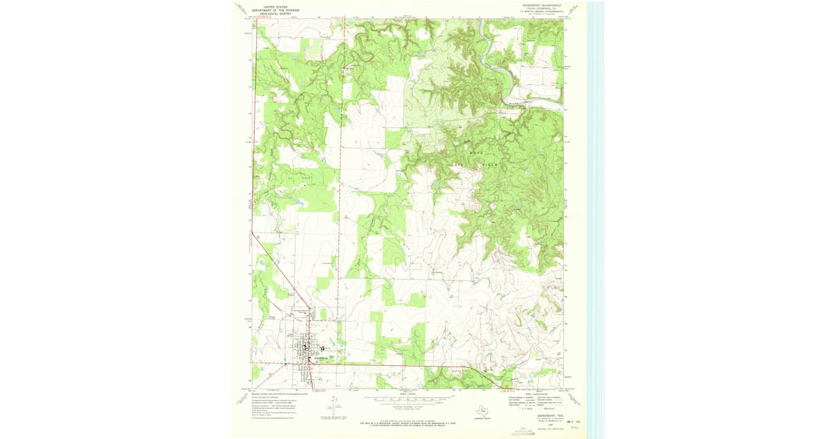 1968 Map of Aspermont, TX — High-Res | Pastmaps