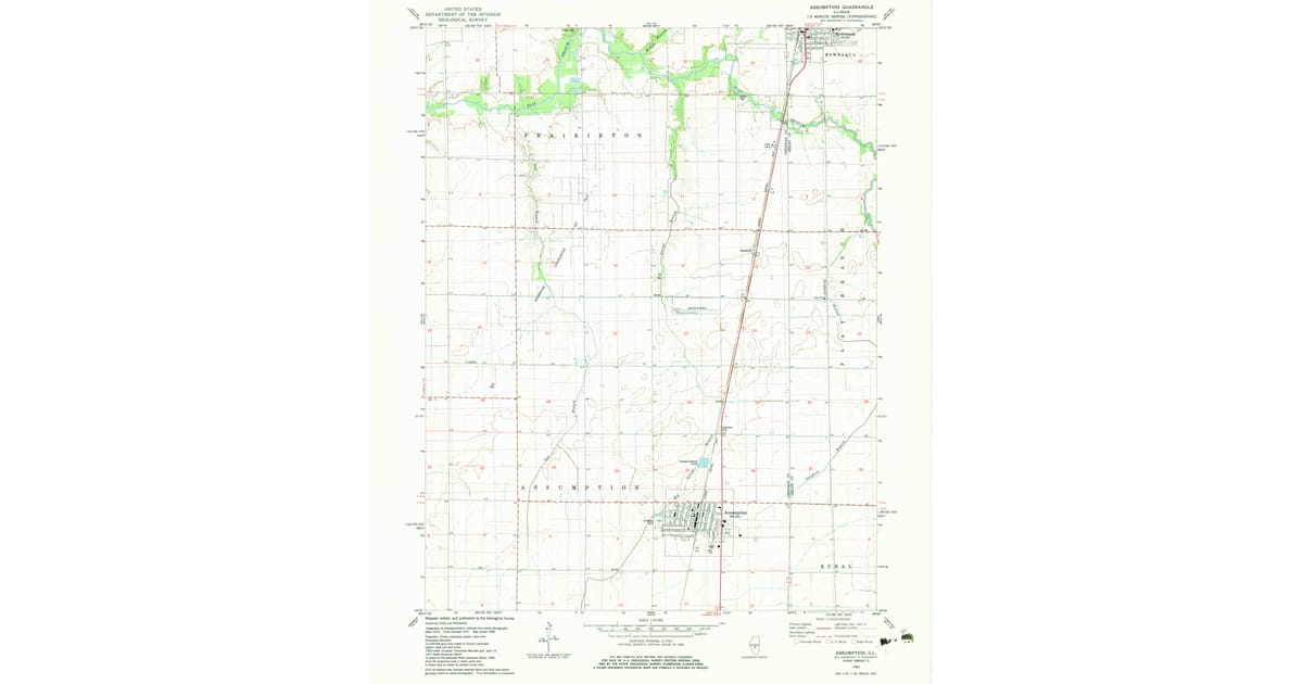 1982 Map of Assumption, IL — High-Res | Pastmaps