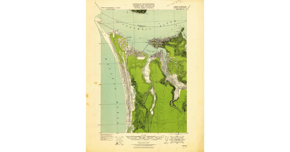 Old Historical Maps of Astoria, OR | Pastmaps