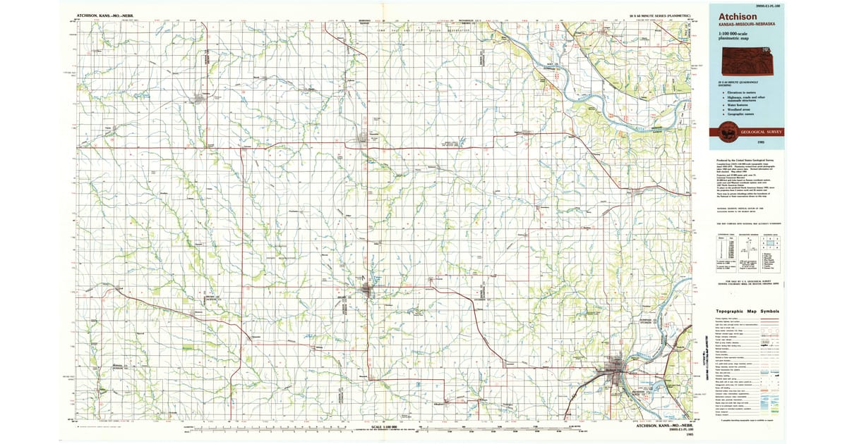 1980s Maps of Mercier, KS | Pastmaps