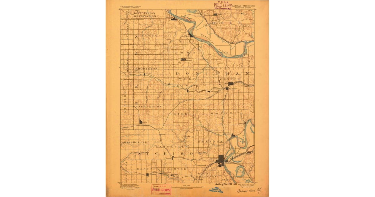 1888 Map of Atchison, KS — High-Res | Pastmaps
