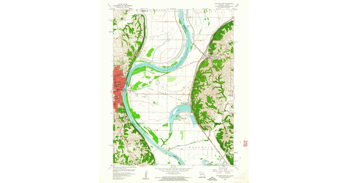 1960 Map of Atchison East, Atchison County, MO — High-Res | Pastmaps