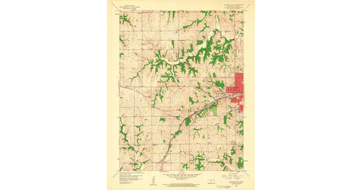 1959 Map of Atchison West, Atchison County, KS — High-Res | Pastmaps
