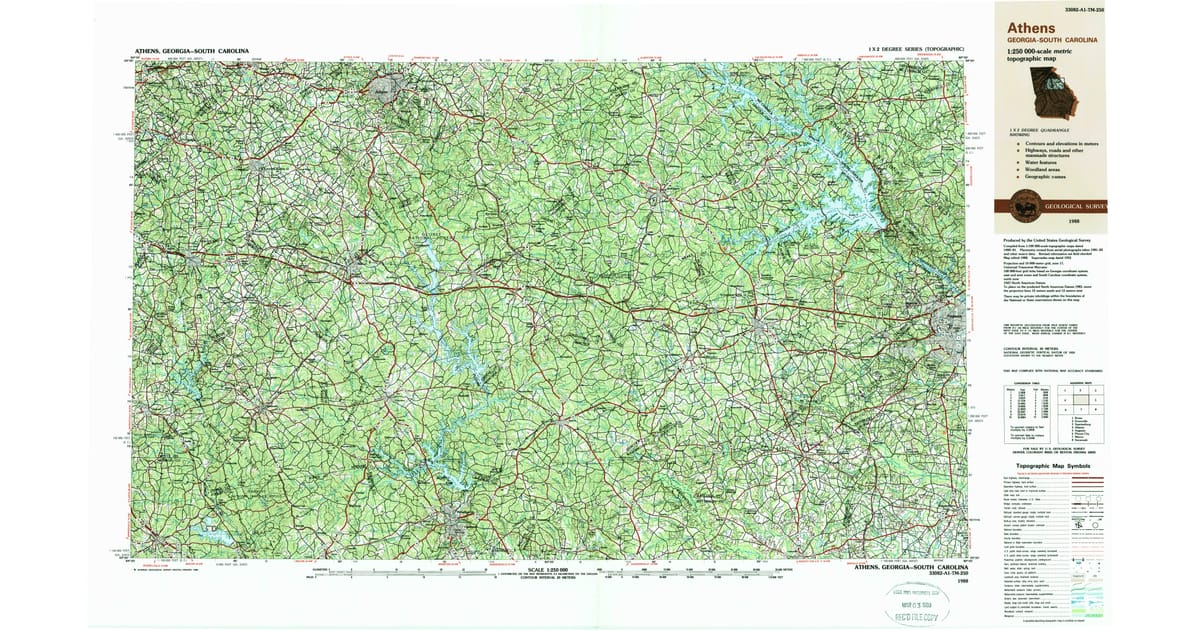 1988 Map of Athens, GA — High-Res | Pastmaps