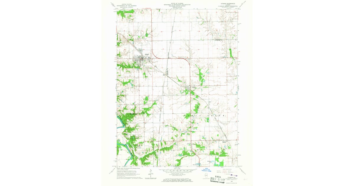 1966 Map of Athens, IL — High-Res | Pastmaps