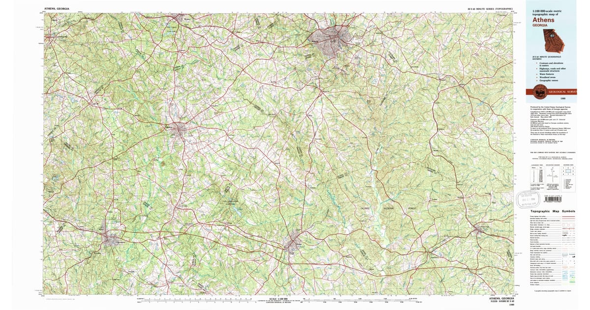 1980s Maps of Lassiter, GA | Pastmaps