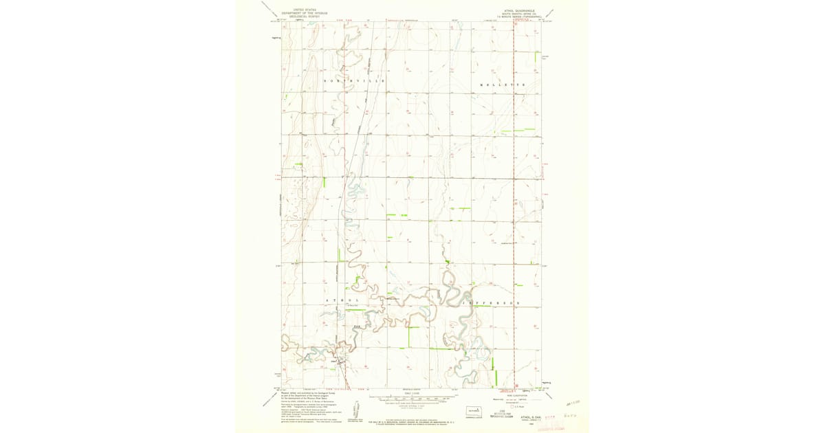 1960 Map of Athol, Spink County, SD — High-Res | Pastmaps