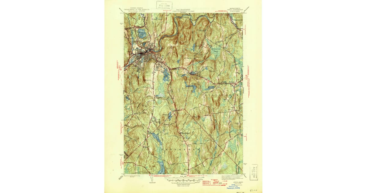 1946 Map of Athol, Worcester County, MA — High-Res | Pastmaps